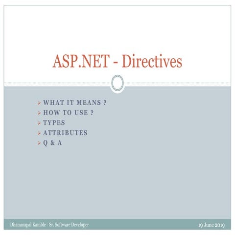 ASP.NET - Directives | PPT