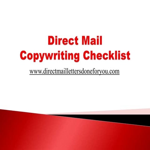 Direct Mail Copywriting Checklist | PPTX