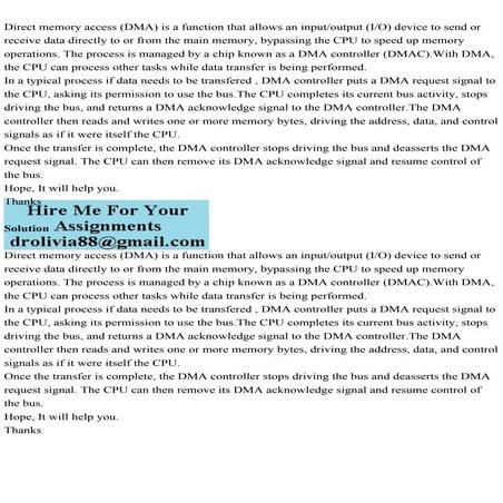 Direct Memory Access Dma Is A Function That Allows An Inputoutputpdf 1850