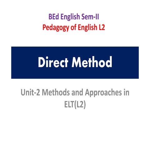 Direct method | PDF | Education