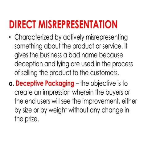 Direct Misrepresentation | PPTX