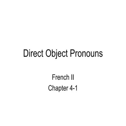 Direct object pronouns | PPT