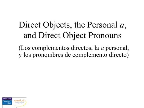Ppt What Does A Indirect Object Pronoun Do Powerpoint Direct