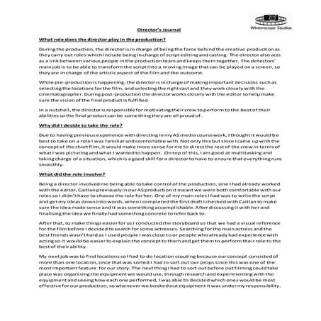 Director's Journal | DOCX