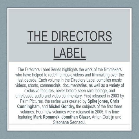Directors Label | PPTX | Music | Entertainment