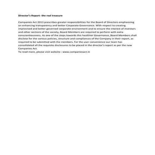 Board of Directors' Report and CSR- Co Act 2013 | PDF