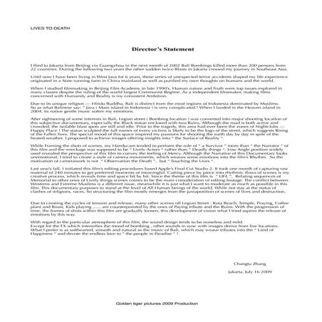 Director’S Statement | PDF