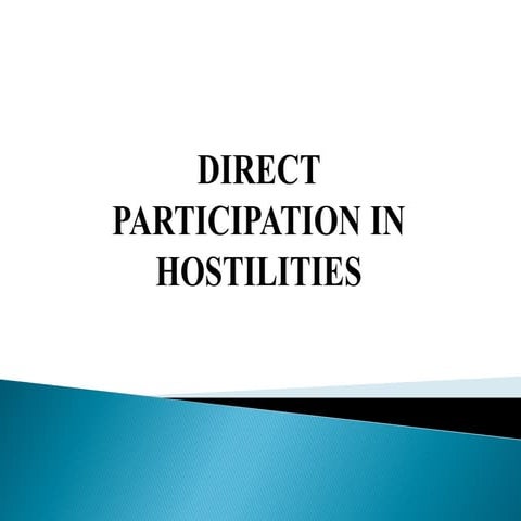 Direct Participation in Hostilities | PDF
