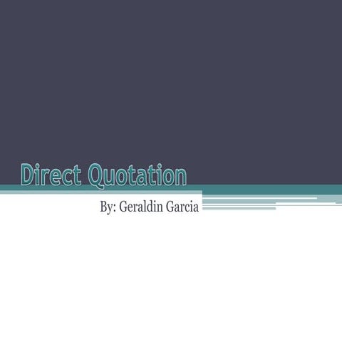Direct quotation report | PPTX