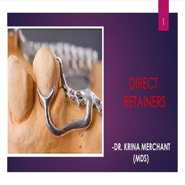 Direct & indirect retainers in rpd | PPTX
