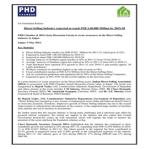 Direct Selling Association @ Idsa | PDF