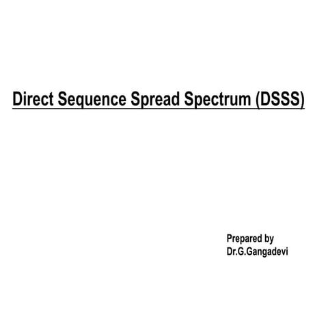 Direct Sequence Spread Spectrum Dsss Pdf