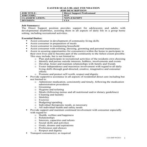 Direct Support Professional | PDF