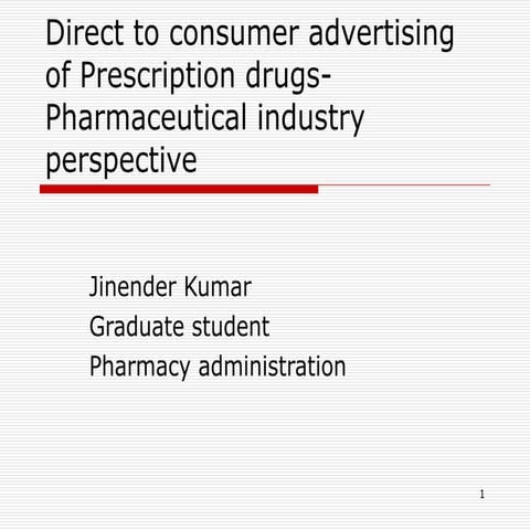 Direct To Consumer Advertising Of Prescription Drugs Pharmaceutical ...