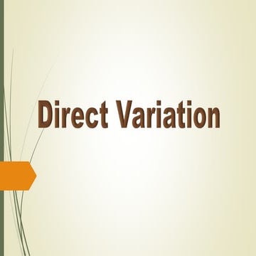 Direct variation | PPT
