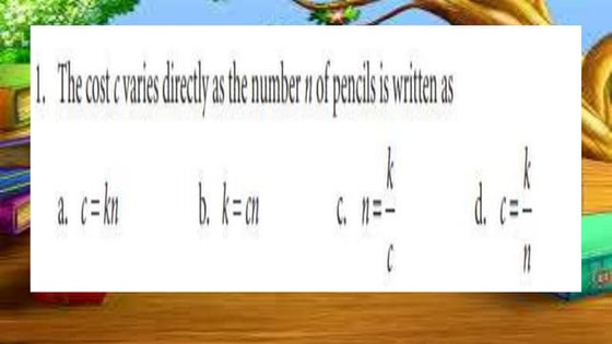 Mathematics 9 Lesson 4-A: Direct Variation | PPT