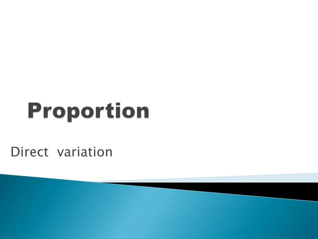 Solving problems involving direct variation | PPTX