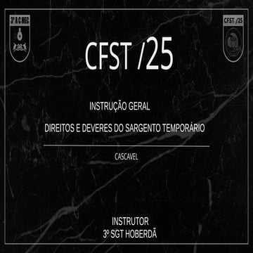 INSTRUÇÃO DIREITOS E DEVERES DO CFST 2025 | PDF