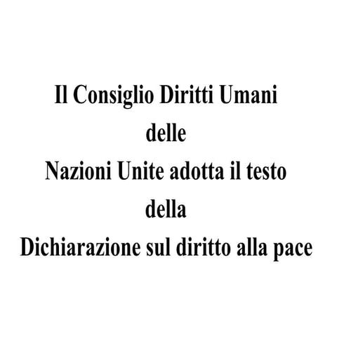 Diritto alla pace | PPT