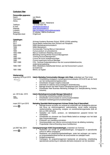 Cv justine van hove | PDF