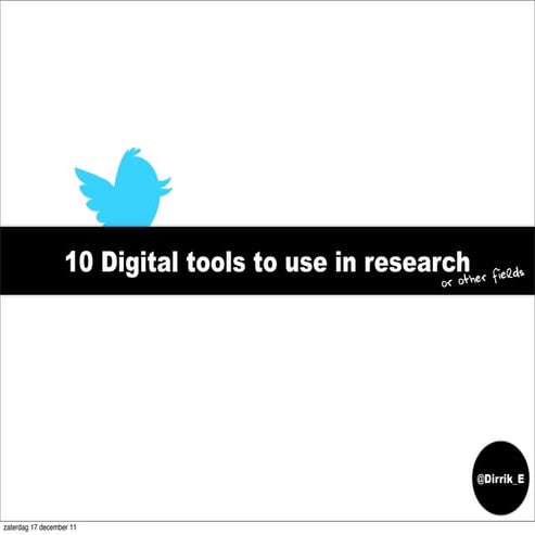 10 digital tools to use in research | PDF