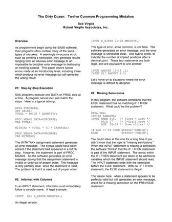 Comparing 2 SAS datasets: Alternative Approach | PDF