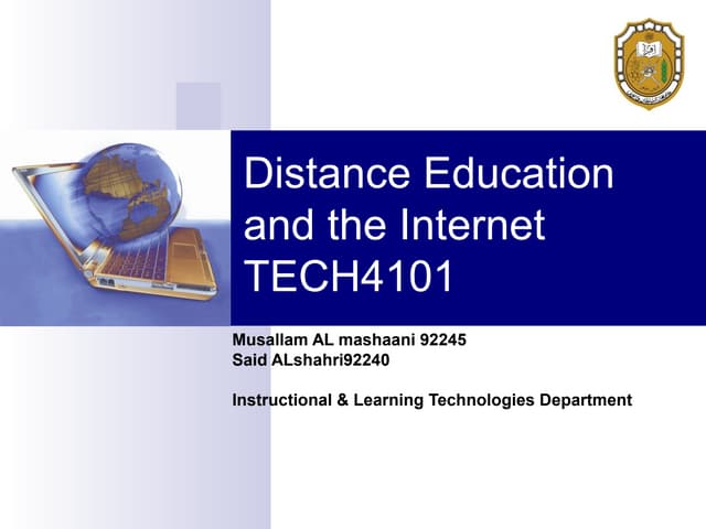 COMPONENTS OF DISTANCE EDUCATION.pdf..... | PDF | Online Education ...