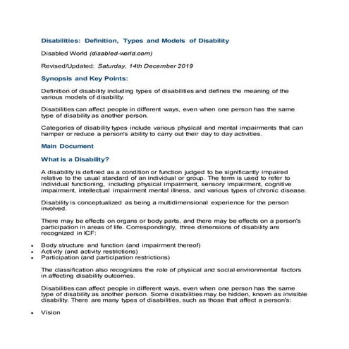 Rights of Persons with Disabilities- Types of 21 Disabilities.pptx
