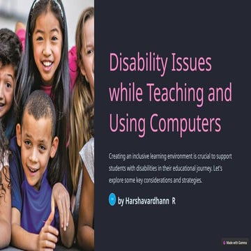 Disability-Issues-while-Teaching-and-Using-Computers.pptx | Computer Peripherals | Computing