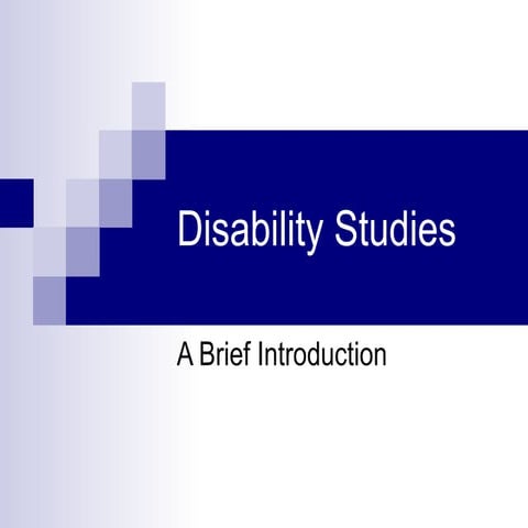 Disability Studies: A Basic Overview | PPT