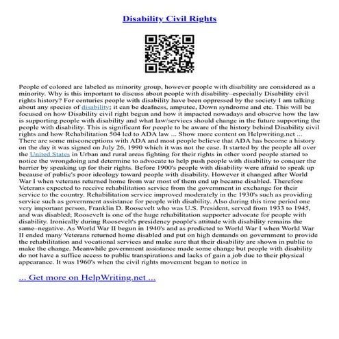 Disability Civil Rights | PDF