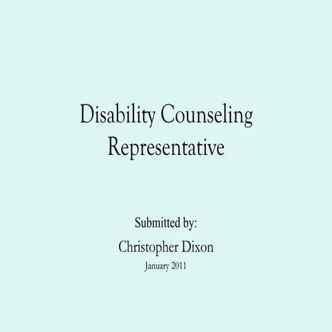 Disability Counselor | PPT