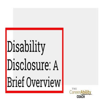 Disability Disclosure | PDF