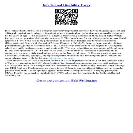 Disability Essay | PDF