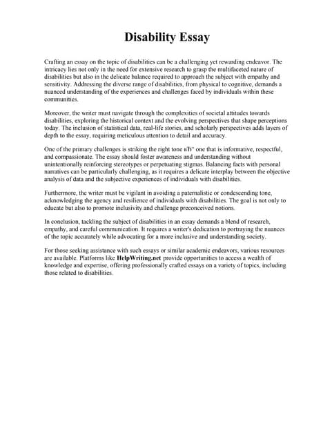 Essay On Blind People | PDF