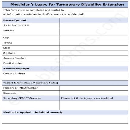 Disability Extension Fillable PDF Template | PDF