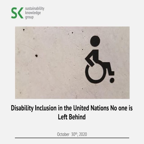 Disability Inclusion in the United Nations: No one is Left Behind | PPT