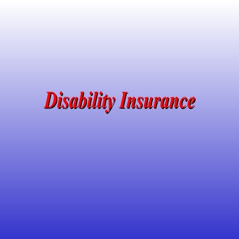 Disability Insurance | PPT
