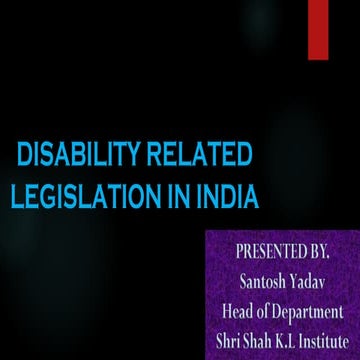 Disability related legislation_in_india | PPT