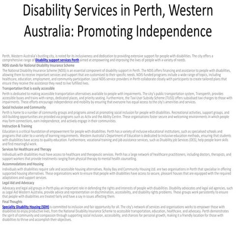 Disability Services in Perth, Western Australia Promoting Independence.pptx