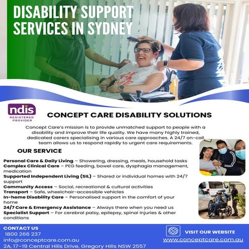 Disability Support Services in Sydney - Concept Care Disability ...