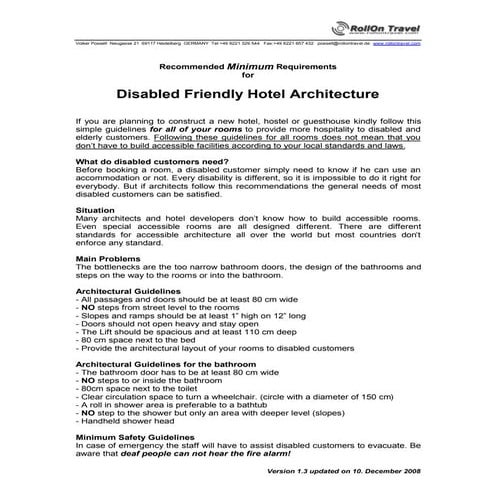 Disabled-Friendly Hotels | PDF