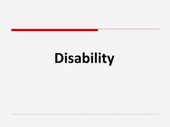 UNDERSTANDING THE DISABILITY | PPT