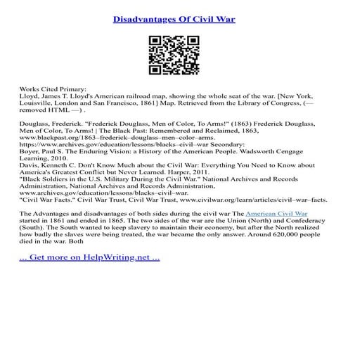 Disadvantages Of Civil War | PDF