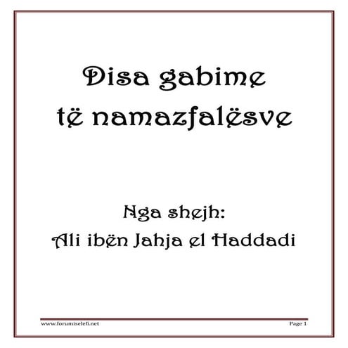 Disa gabime të namazfalësve | PDF