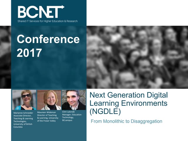 Next Generation Digital Learning Environments Ngdle Ppt