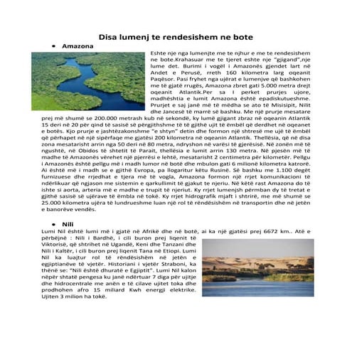 Disa lumenj te rendesishem ne bote | PDF