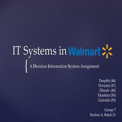 A presentation on Walmart | PPTX | Databases | Computer Software and ...