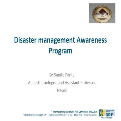 Disaster Management Awareness Program in Medical Schools in Nepal An ...