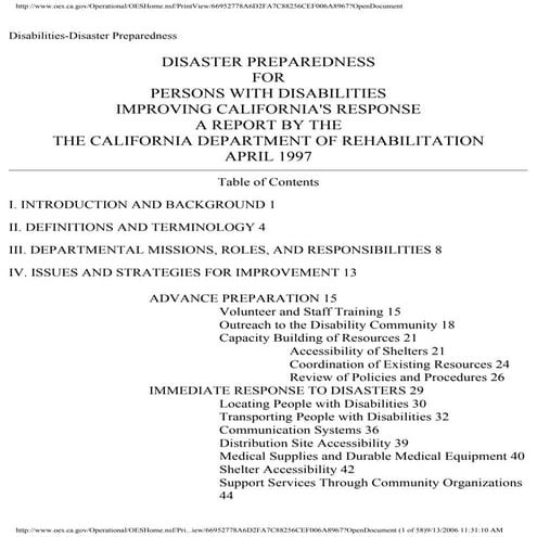 Disaster Preparedness For People With Disabilities | PDF